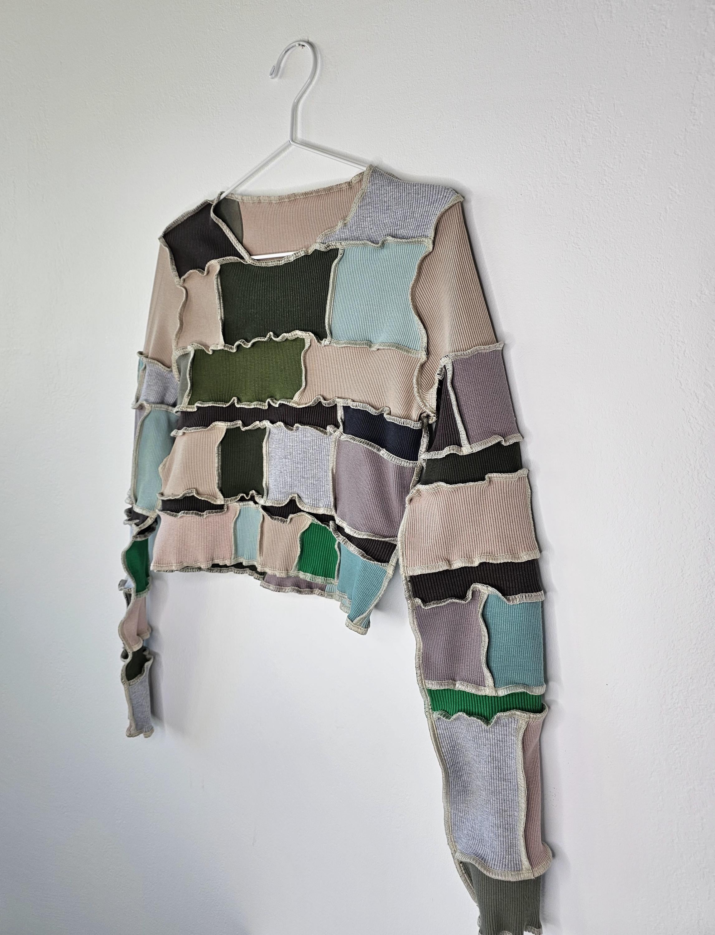 Upcycled Patchwork Women's Blouse From Knitwear Scraps/ Handmade ...
