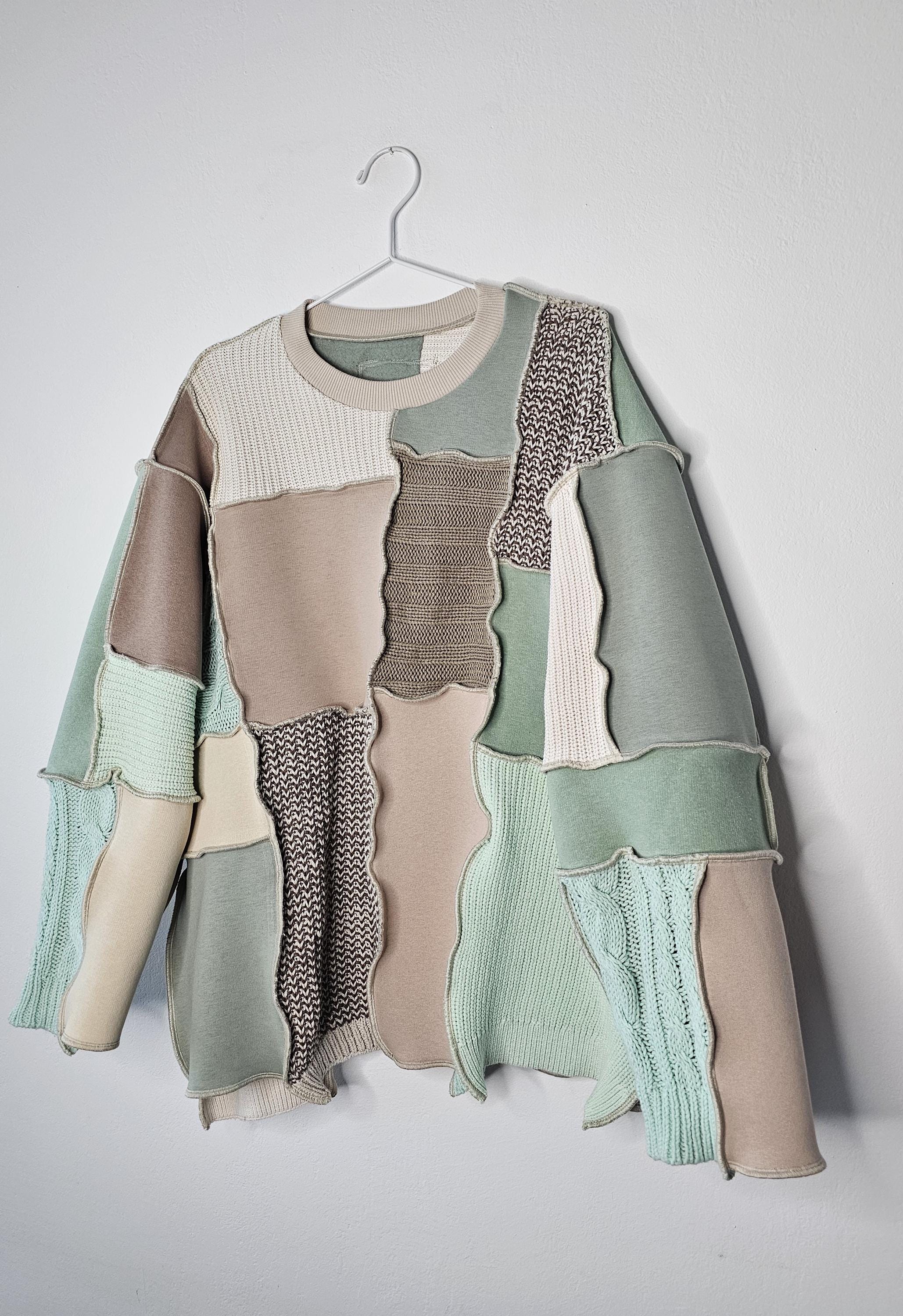 Upcycled Patchwork Women's Jumper From Knitwear and Sweater Scraps ...
