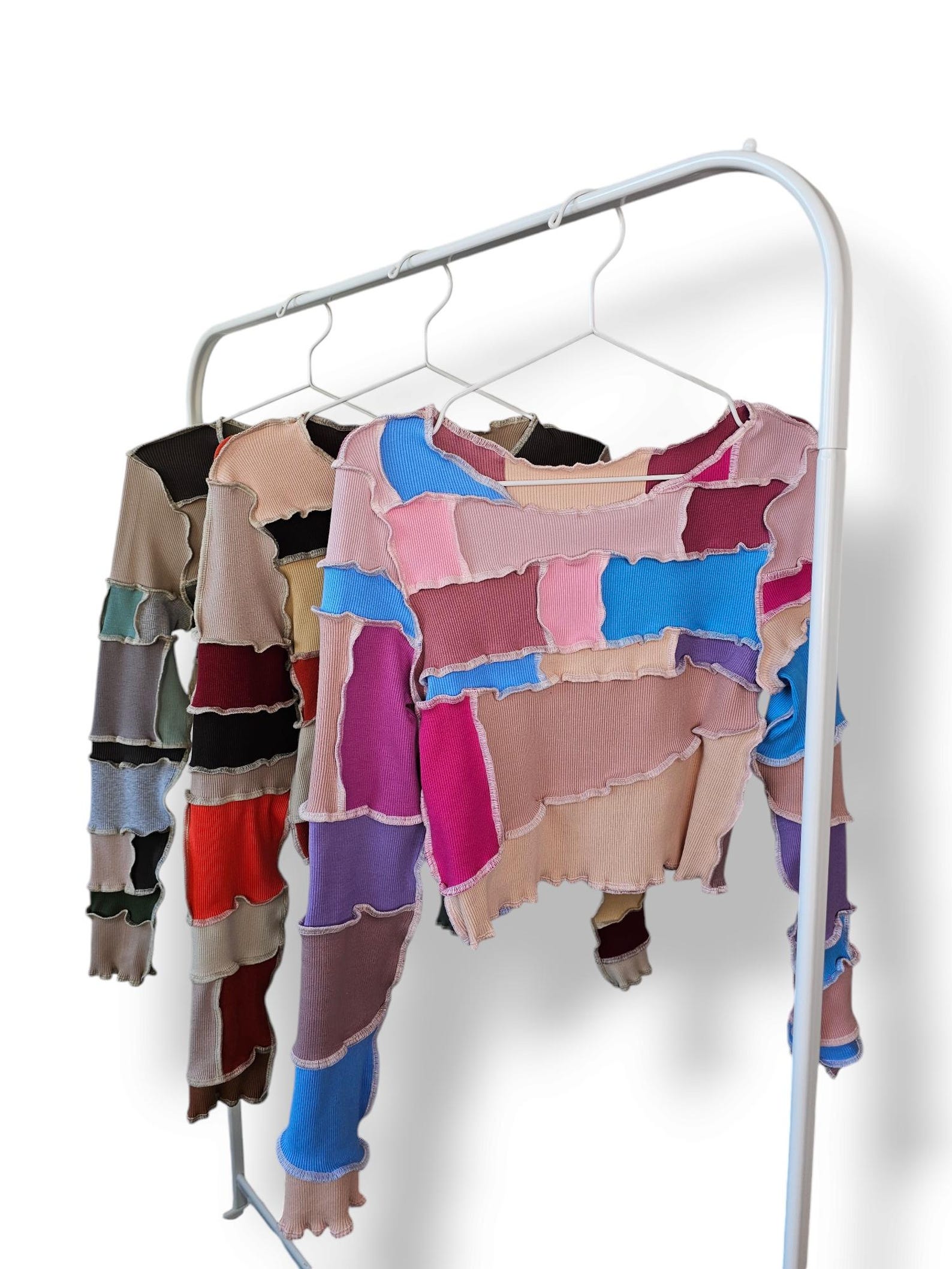 Upcycled Patchwork Women's Blouse From Knitwear Scraps/ Handmade ...