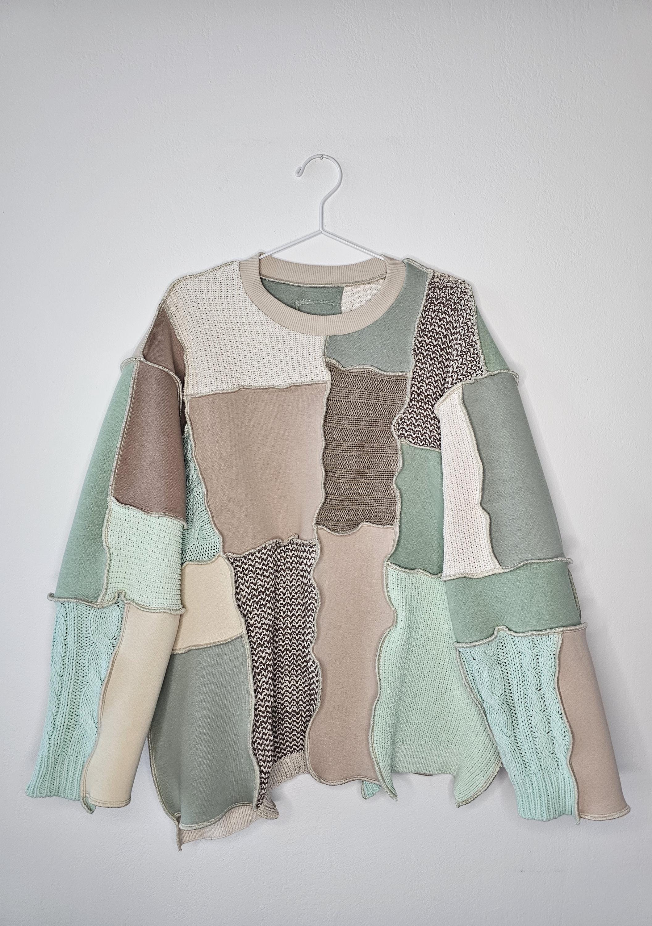 Upcycled Patchwork Women's Jumper From Knitwear and Sweater Scraps ...