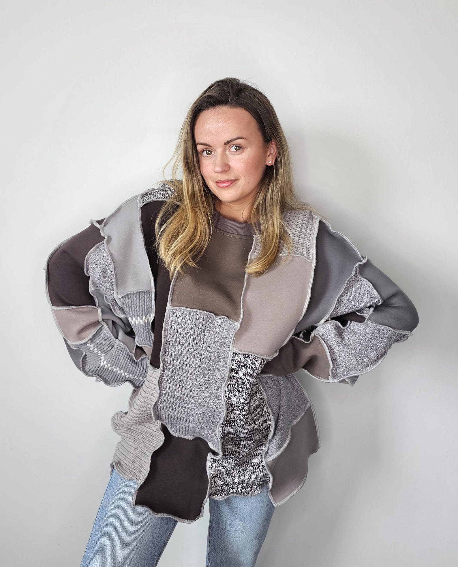 Upcycled Patchwork Women's Jumper From Knitwear Scraps and Sweaters ...