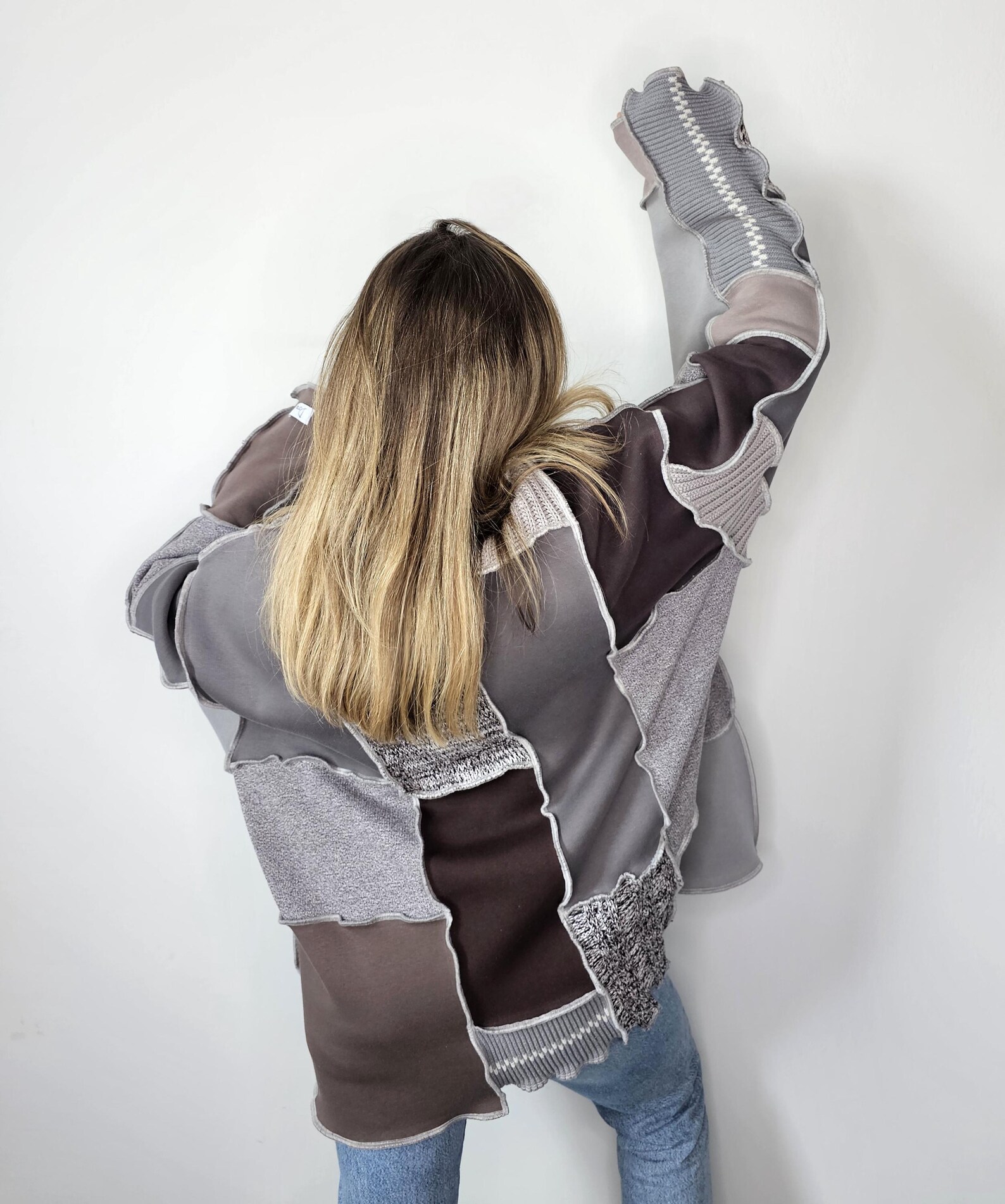 Upcycled Patchwork Women's Jumper From Knitwear Scraps and Sweaters ...