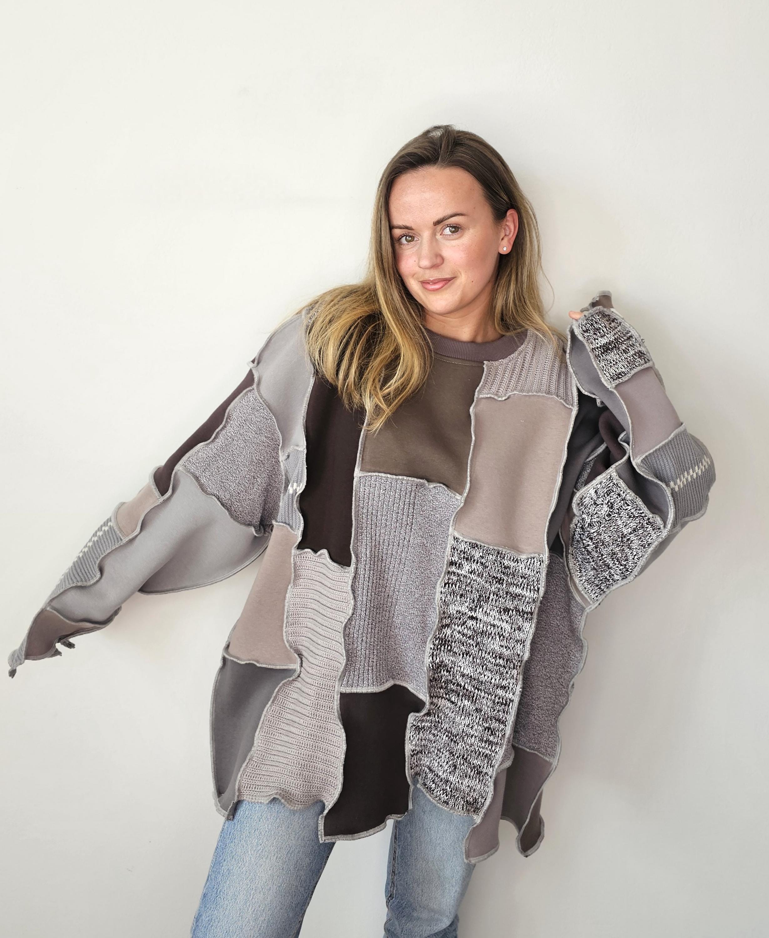 Upcycled Patchwork Women's Jumper From Knitwear Scraps and Sweaters ...