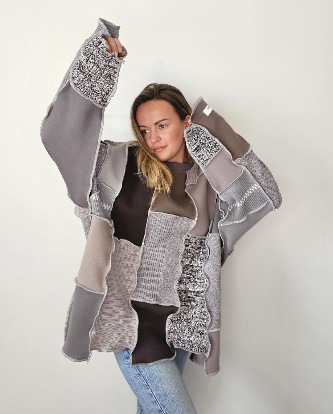 Upcycled Patchwork Women's Jumper From Knitwear Scraps and Sweaters ...