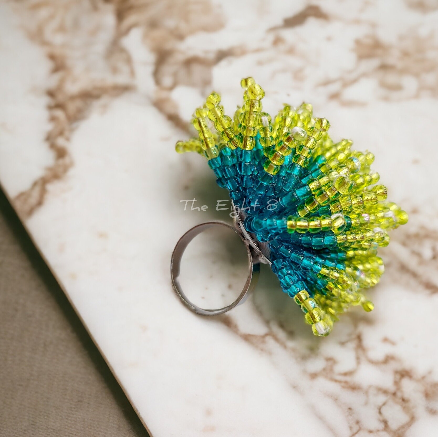 Starburst Seed Bead Kinetic Ring: Adjustable Rave Jewelry - Etsy