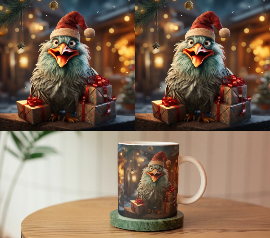 Clucking Happy Chicken Sublimation Design, Digital Mug Wrap Template ...