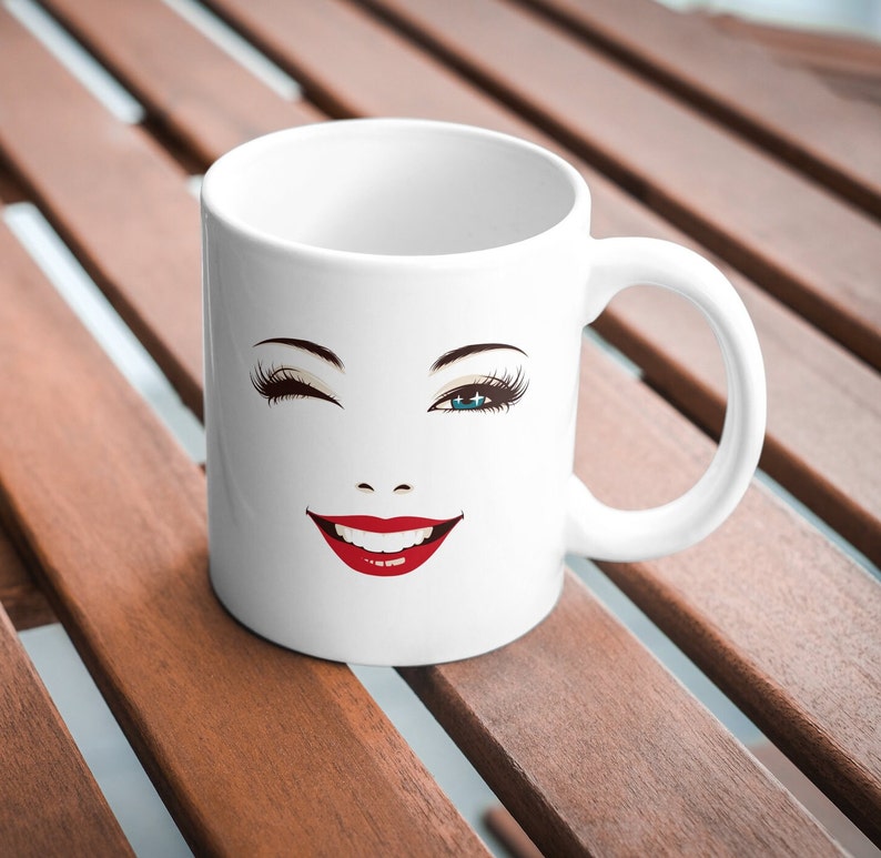 3D Funny Face Mug Wrap Sublimation Design, Instant Download Coffee Mug ...