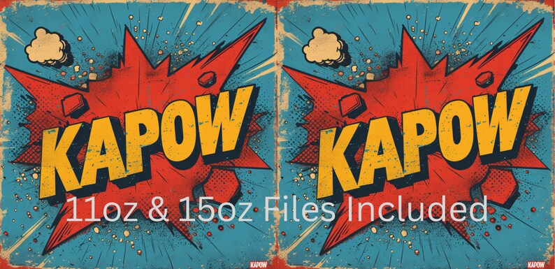 Action Kapow, Kapow Sublimation Design, Digital Mug Wrap Template ...
