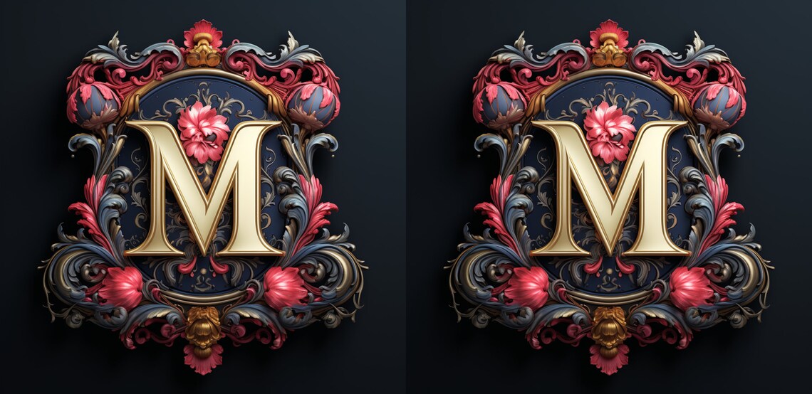 Letter M Mug Press Sublimation Design, Digital Mug Full Wrap Template ...