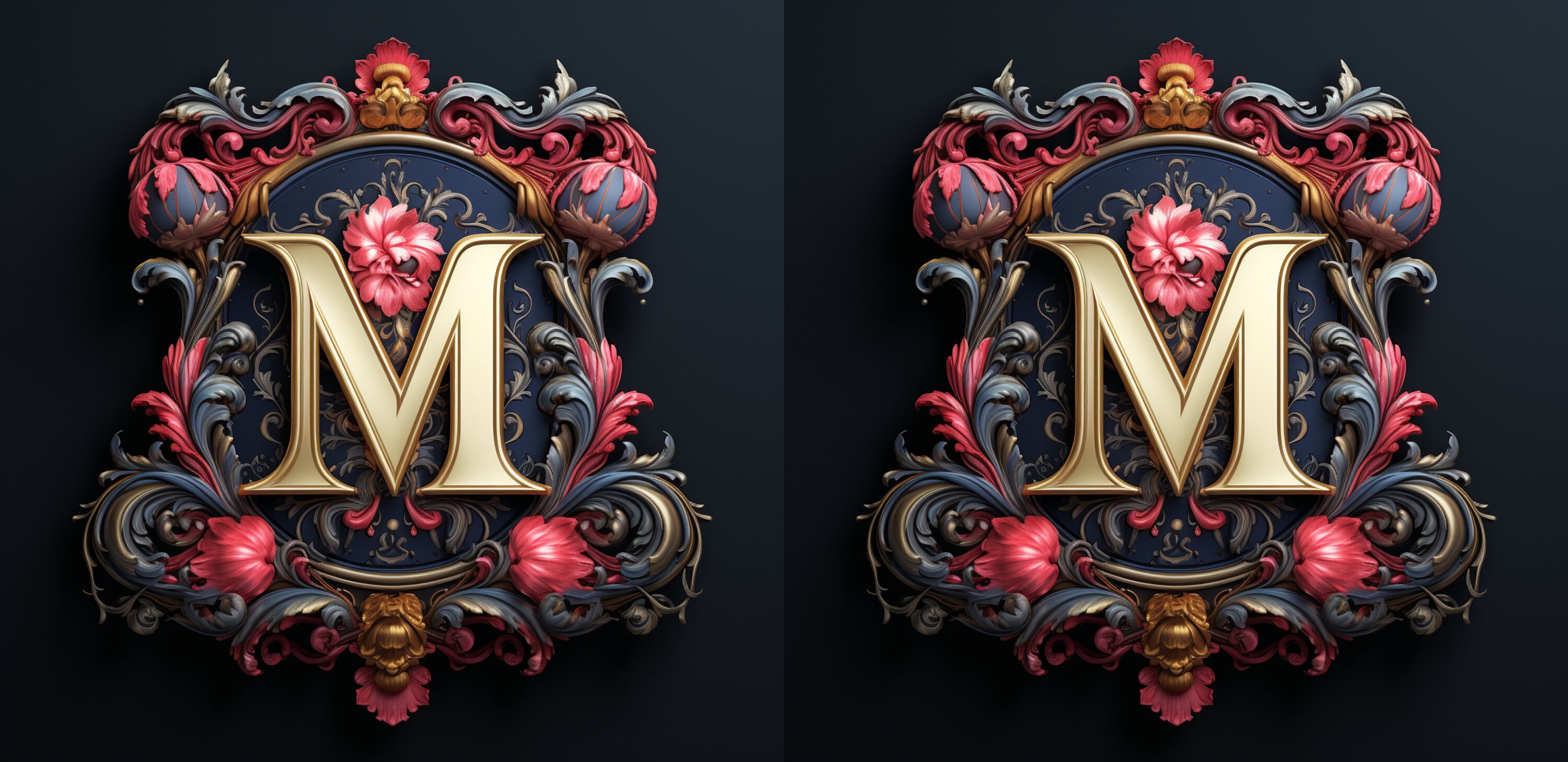 Letter M Mug Press Sublimation Design, Digital Mug Full Wrap Template ...