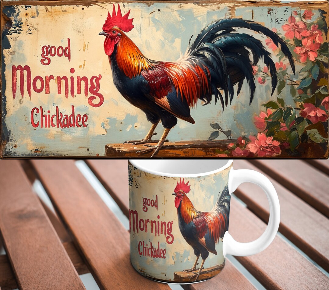 Good Morning Chickadee Sublimation Design, Digital Mug Wrap Template ...