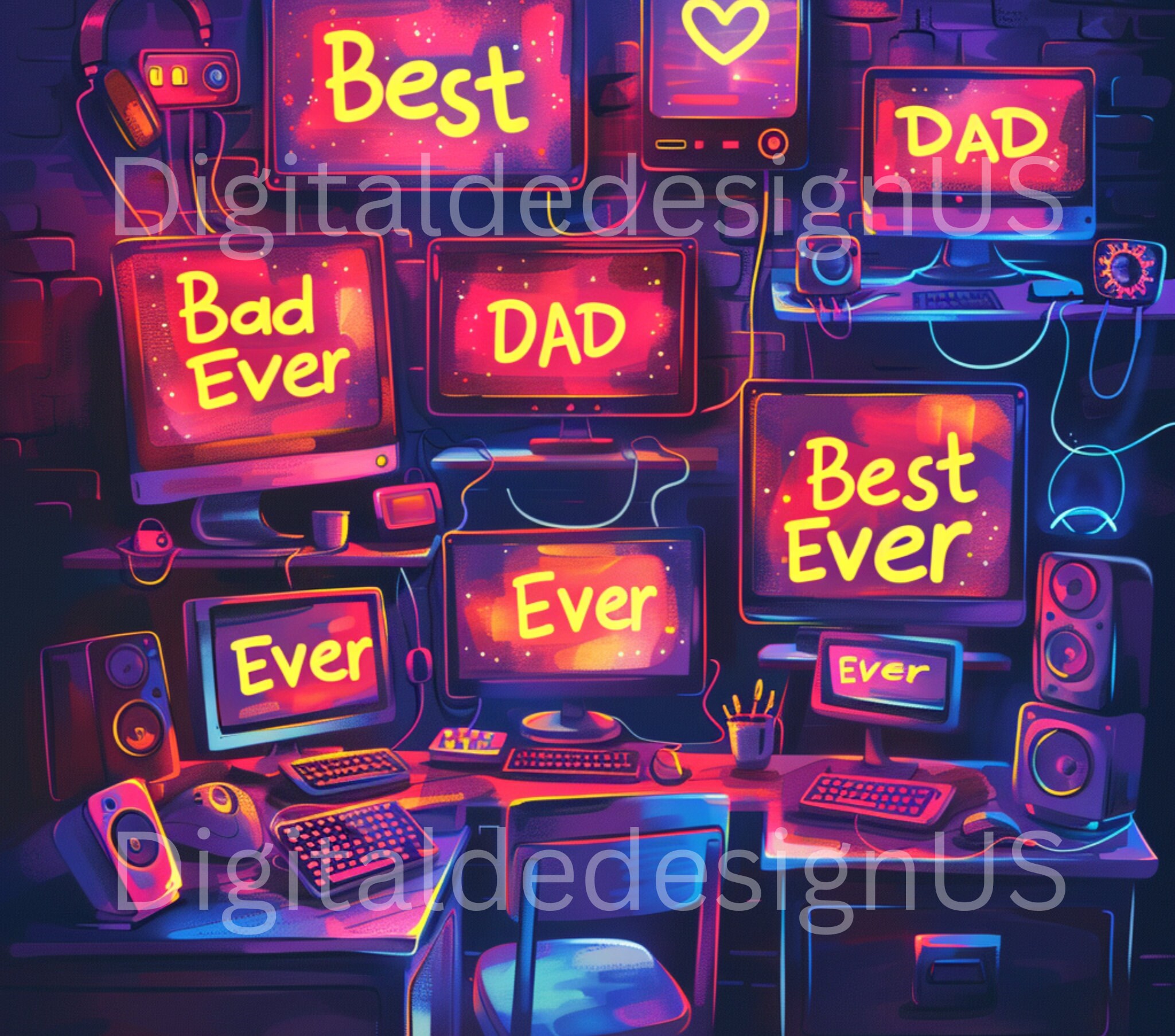 Fathers Day 3D Best Dad Ever Computer Sublimation Design, Best Dad ...