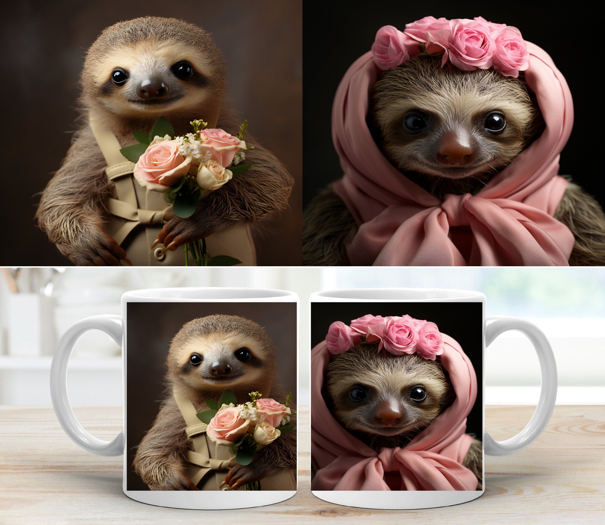 Cute Sloth Sublimation Design Digital Mug Wrap Template - Etsy
