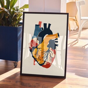 Human Heart Wall Art, Anatomy Print, Heart Anatomical Art, Medical ...