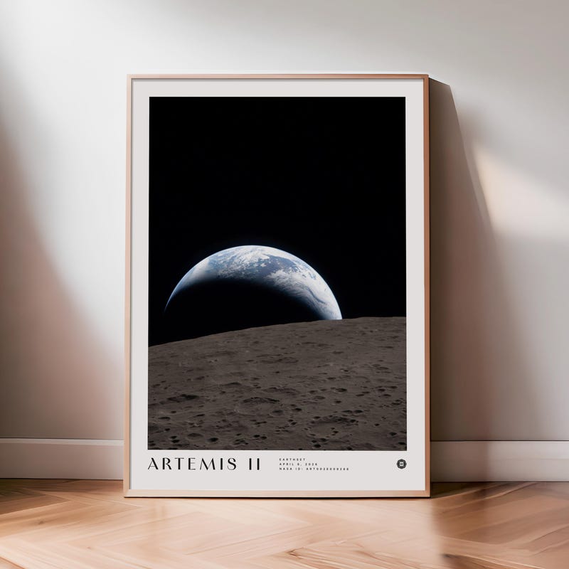 Artemis 2 Earth Poster - Etsy