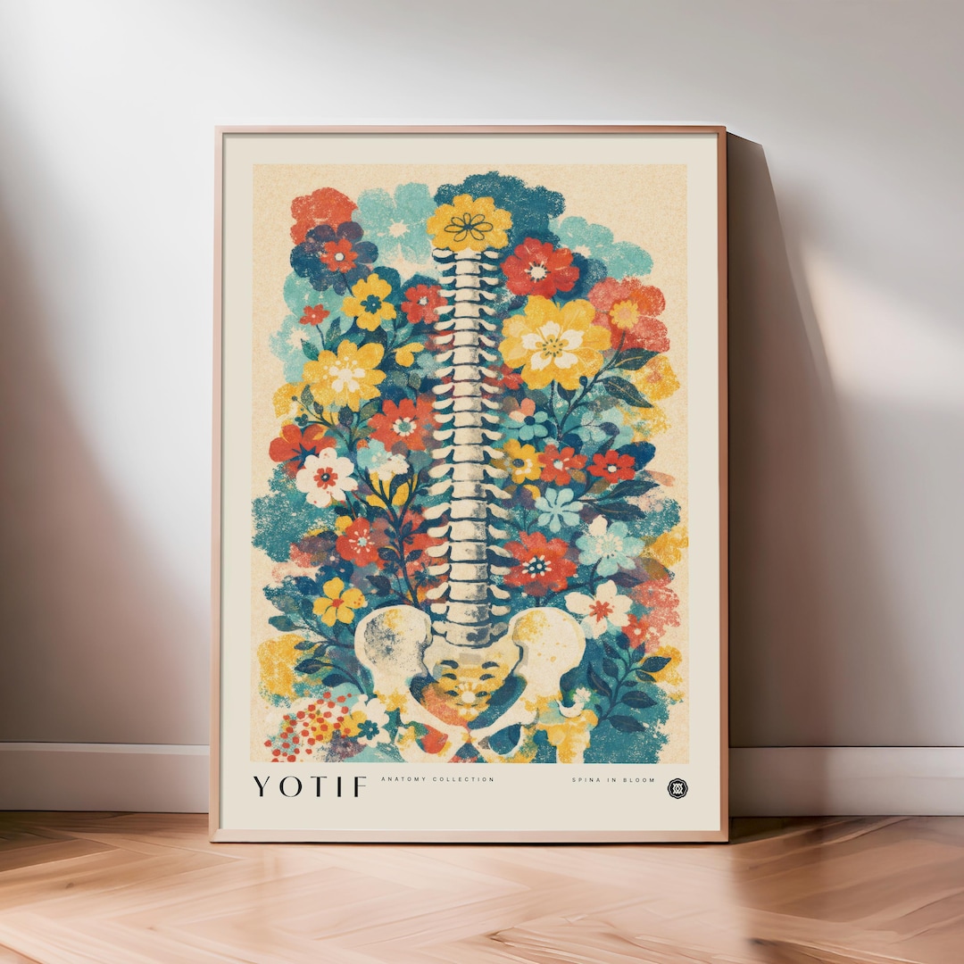 Spina in Bloom | Spine Anatomy Print, Medical Wall Art, Chiropractic ...