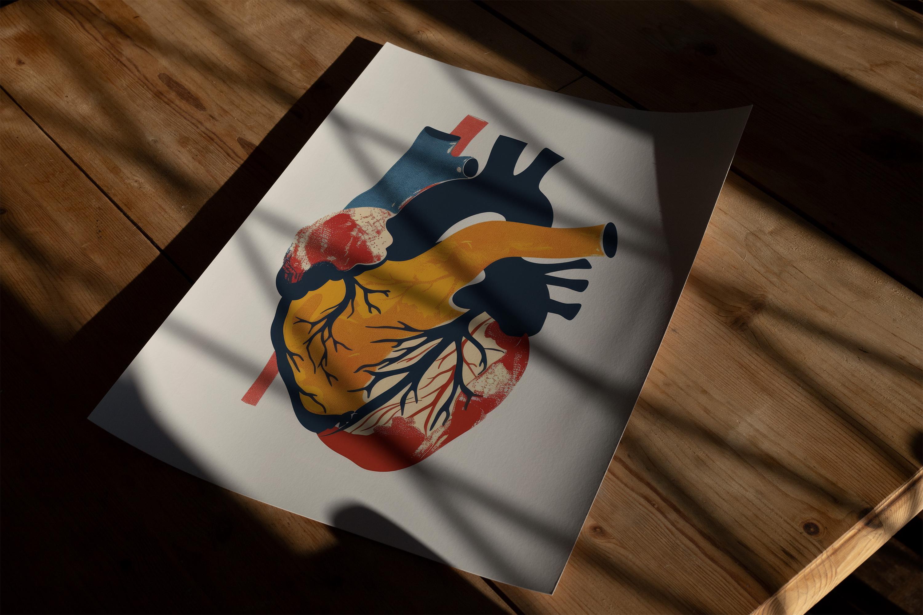 Human Heart Wall Art, Anatomy Print, Premium Poster, Abstract Wall Art ...
