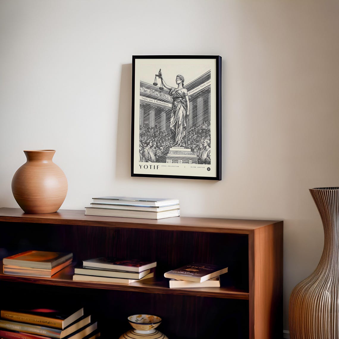 Blind Justice Print, Law Poster, Premium Poster, Lawyer Office Decor ...