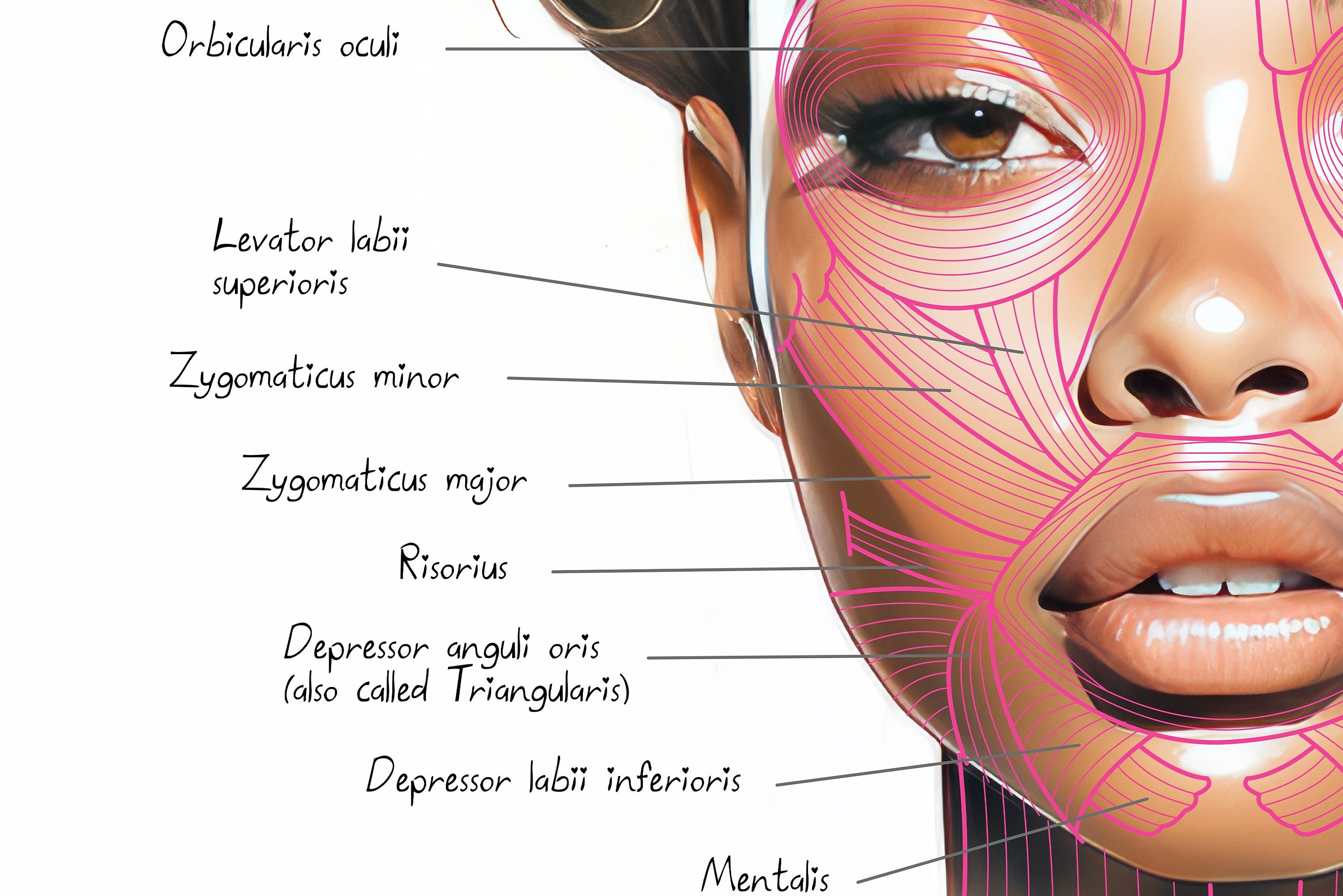 Facial Anatomy Art Facial Muscles And Veins Esthetician Art Aesthetician Art Massage