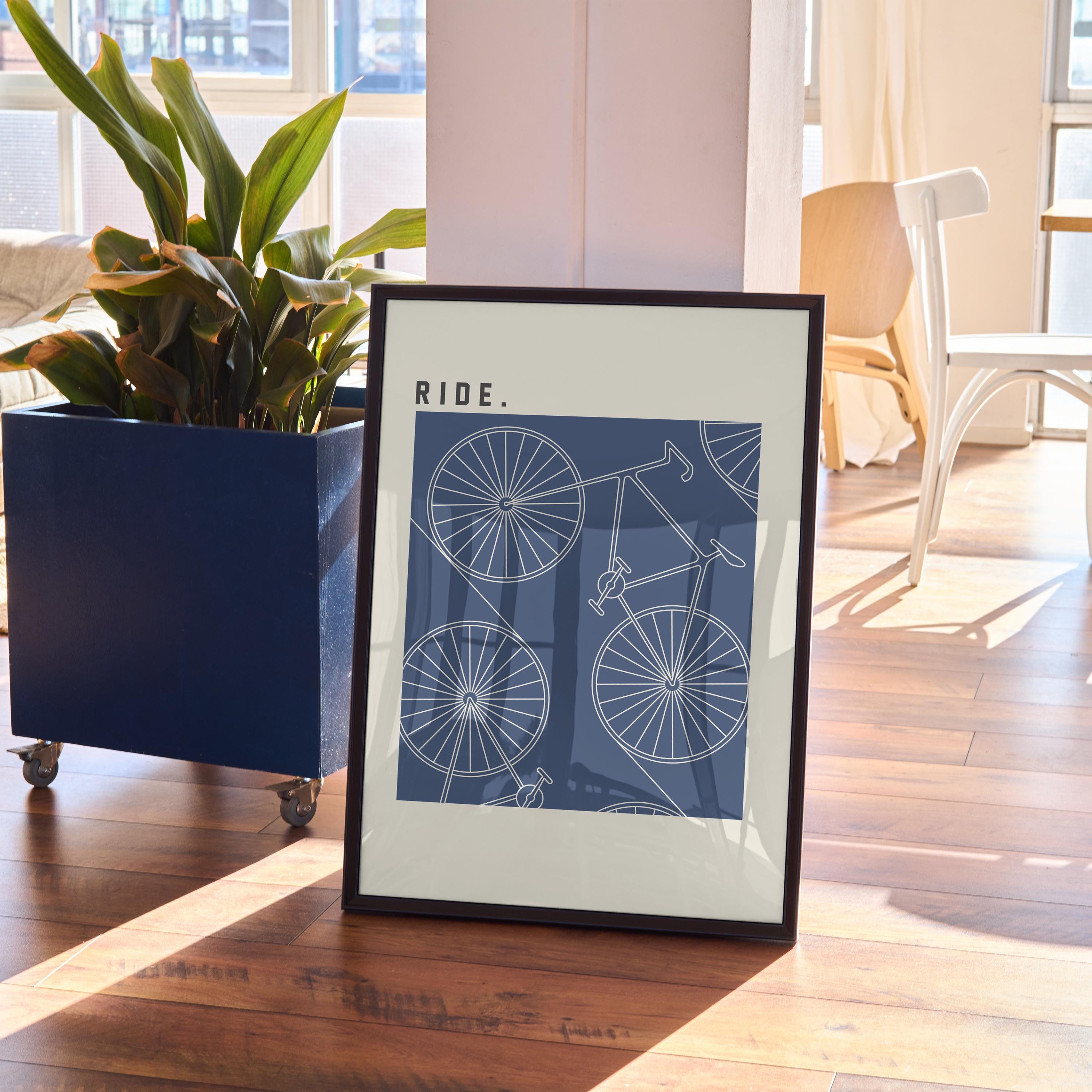 Ride Cycling Poster | Digital Download, Minimalist Bike Art, Road ...