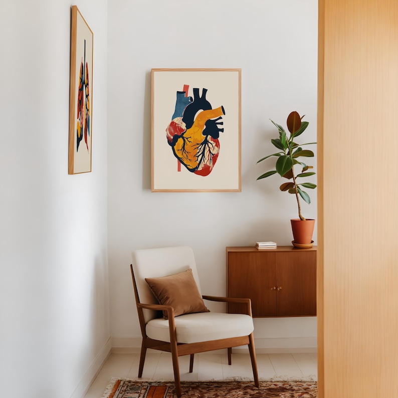 Human Heart Wall Art, Anatomy Print, Premium Poster, Abstract Wall Art ...