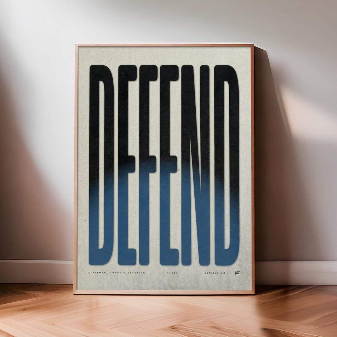 DEFEND | Law Poster, Lawyer Decor, Law Student Gift, Attorney Office ...