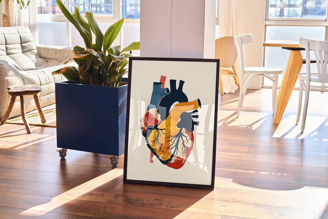 Human Heart Wall Art, Anatomy Print, Heart Anatomical Art, Medical ...