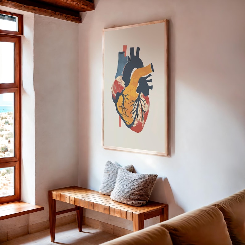 Human Heart Wall Art, Anatomy Print, Premium Poster, Abstract Wall Art ...