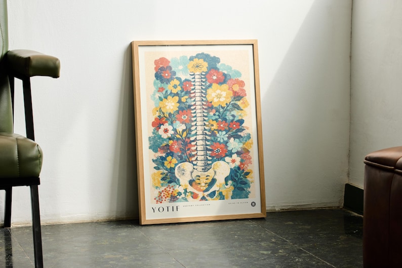 Spina in Bloom | Spine Anatomy Print, Medical Wall Art, Chiropractic ...