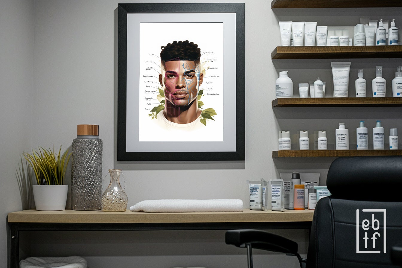 Facial Anatomy Art Male Model 2b Facial Muscles Aesthetics Art Esthetician Art Anatomy Wall