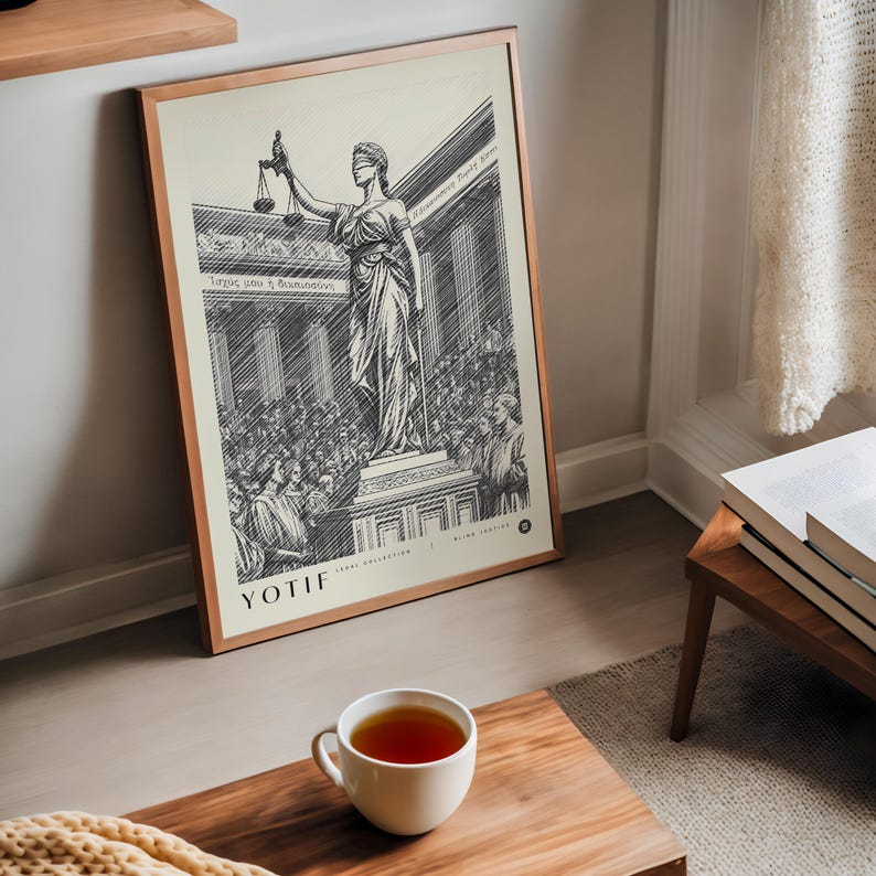 Blind Justice Print, Law Poster, Lawyer Office Decor, Digital Download ...