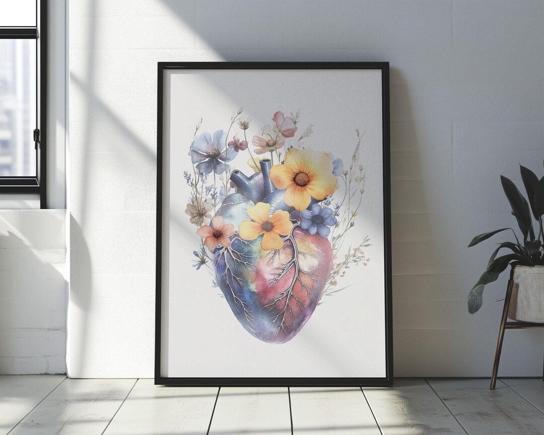 Human Heart Wall Art, Anatomy Print, Anatomical Heart Gifts, Medical ...