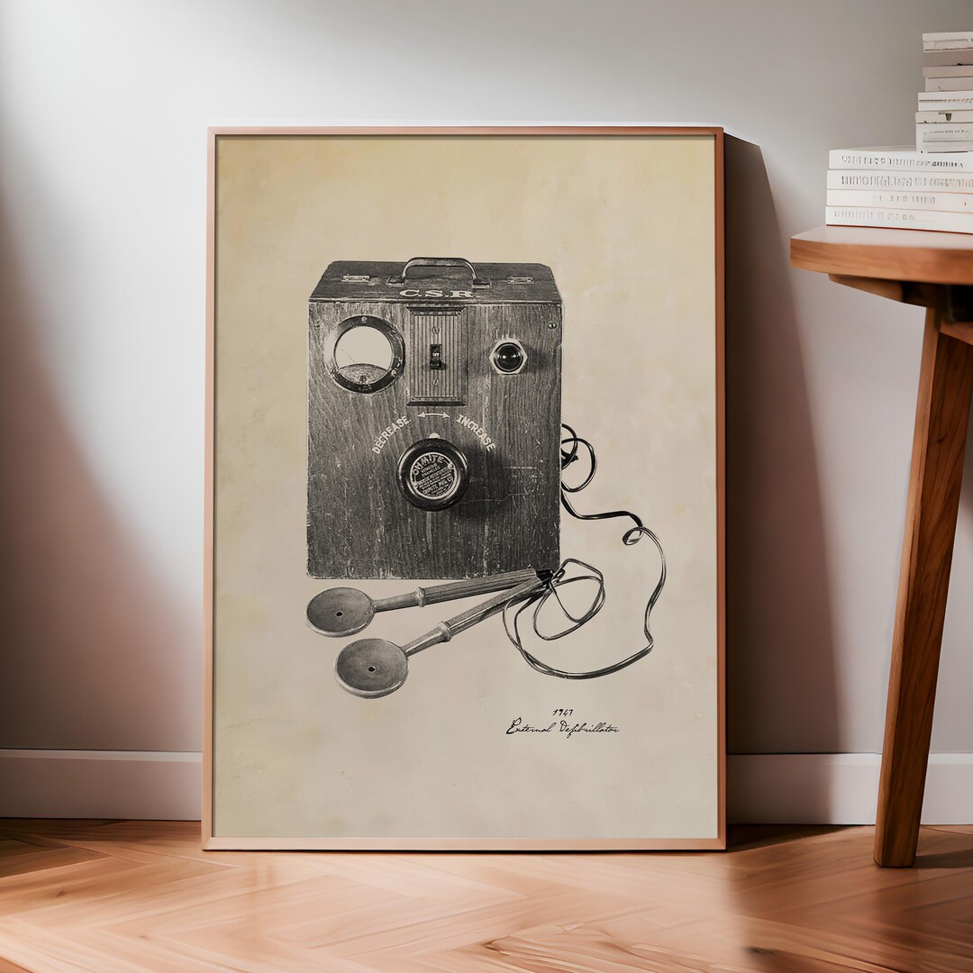 Defibrillator Print, 1947, Defibrillator Poster, Doctor Gift, Nurse ...