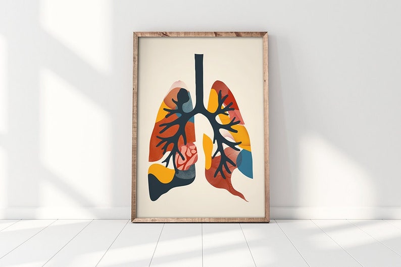 Human Lungs Wall Art, Anatomy Print, Lungs Anatomical Art, Medical ...