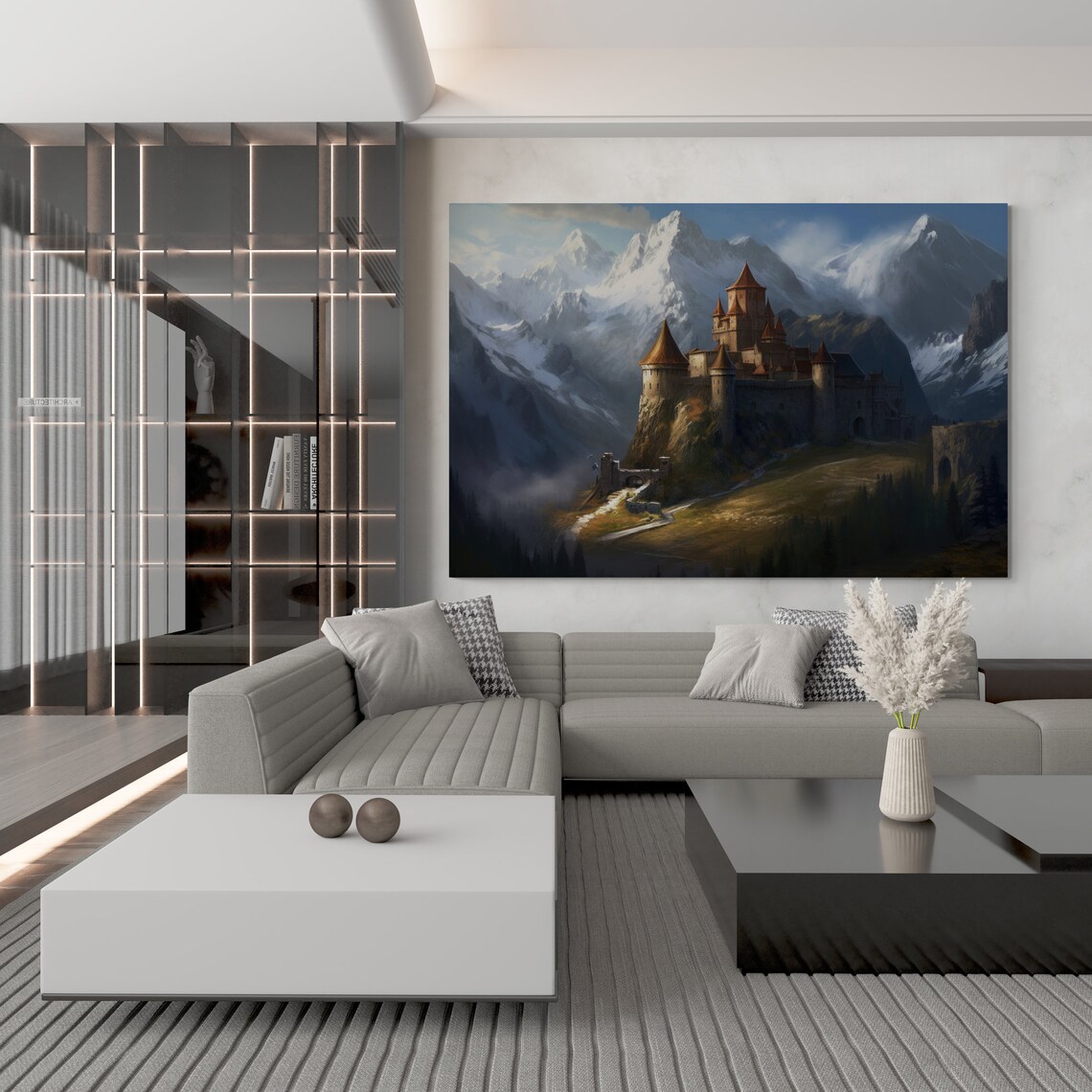 Castle Mountain Majesty: Ancient Architecture and Mountain Landscape ...