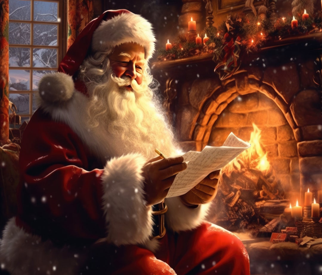 Santa Claus Painting santa claus wall art vintage santa art - Etsy.de