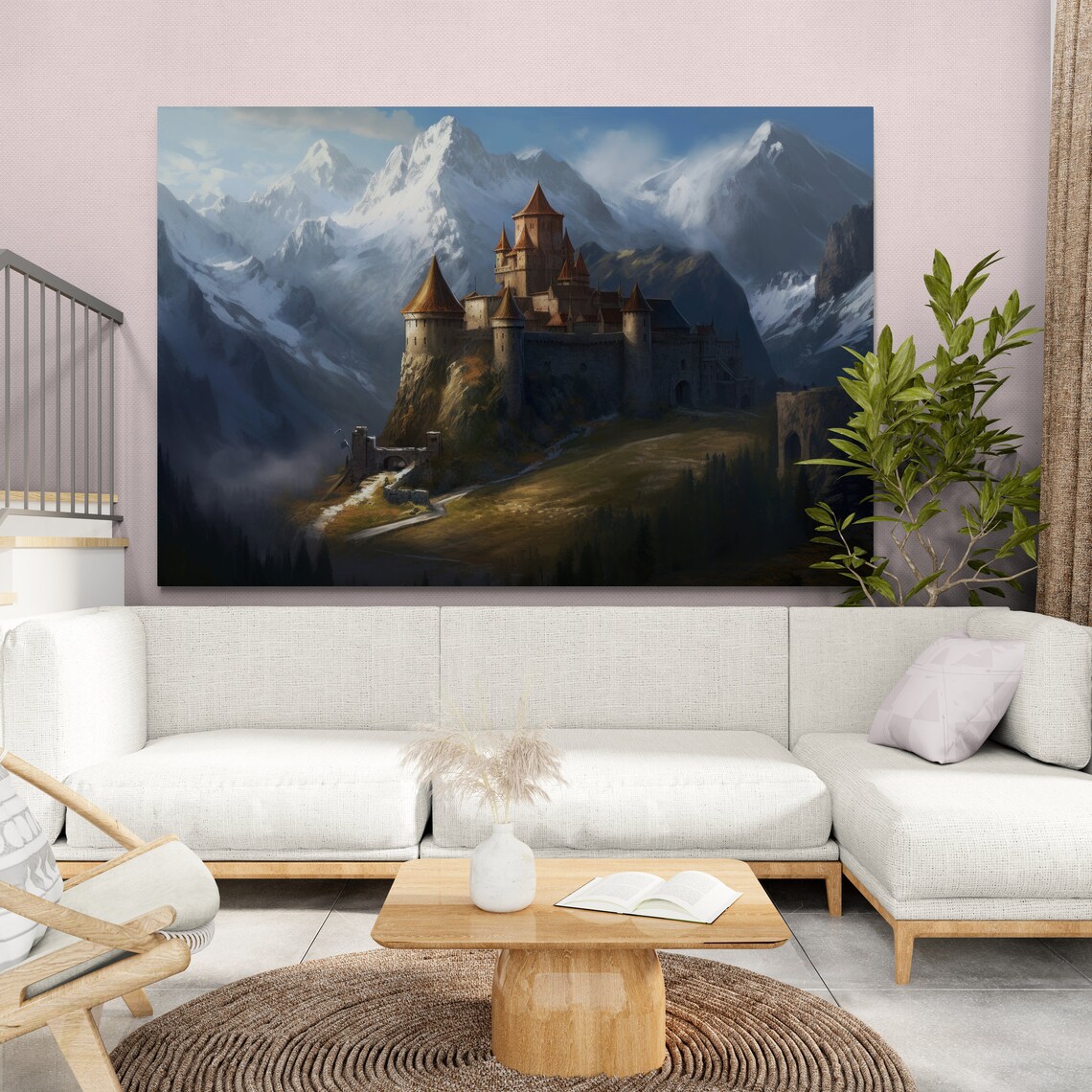 Castle Mountain Majesty: Ancient Architecture and Mountain Landscape ...