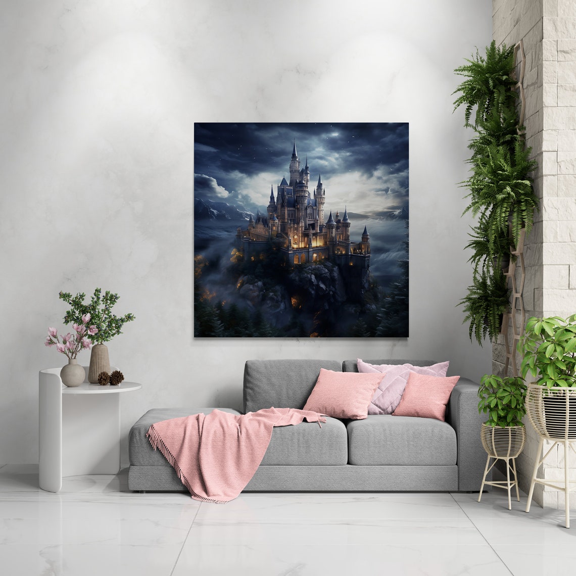 Castle Mountain Majesty: Ancient Architecture and Mountain Landscape ...