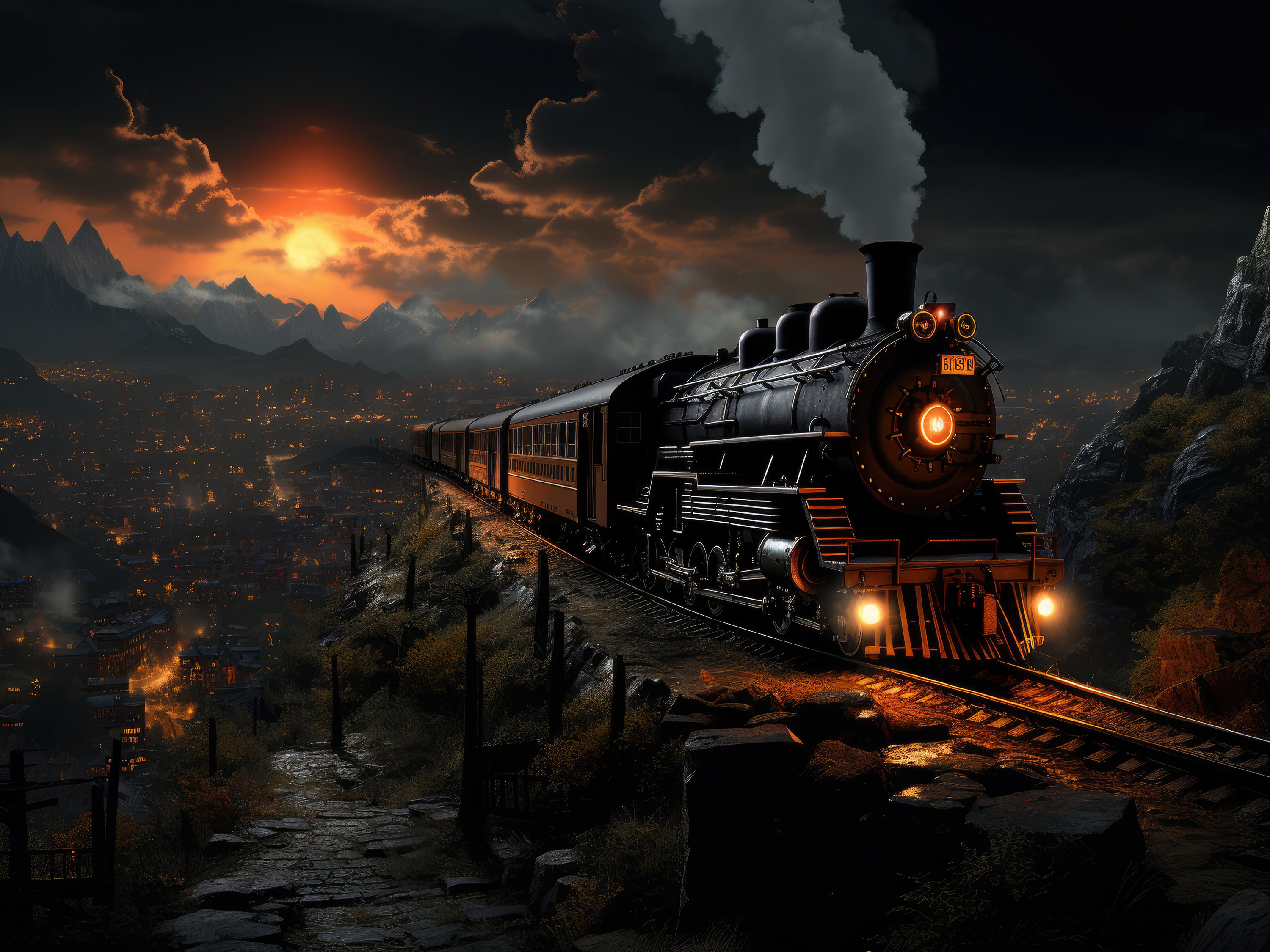 Old Train Art, Train Decor Art, Vintage Locomotive, Railroad Wall Art ...