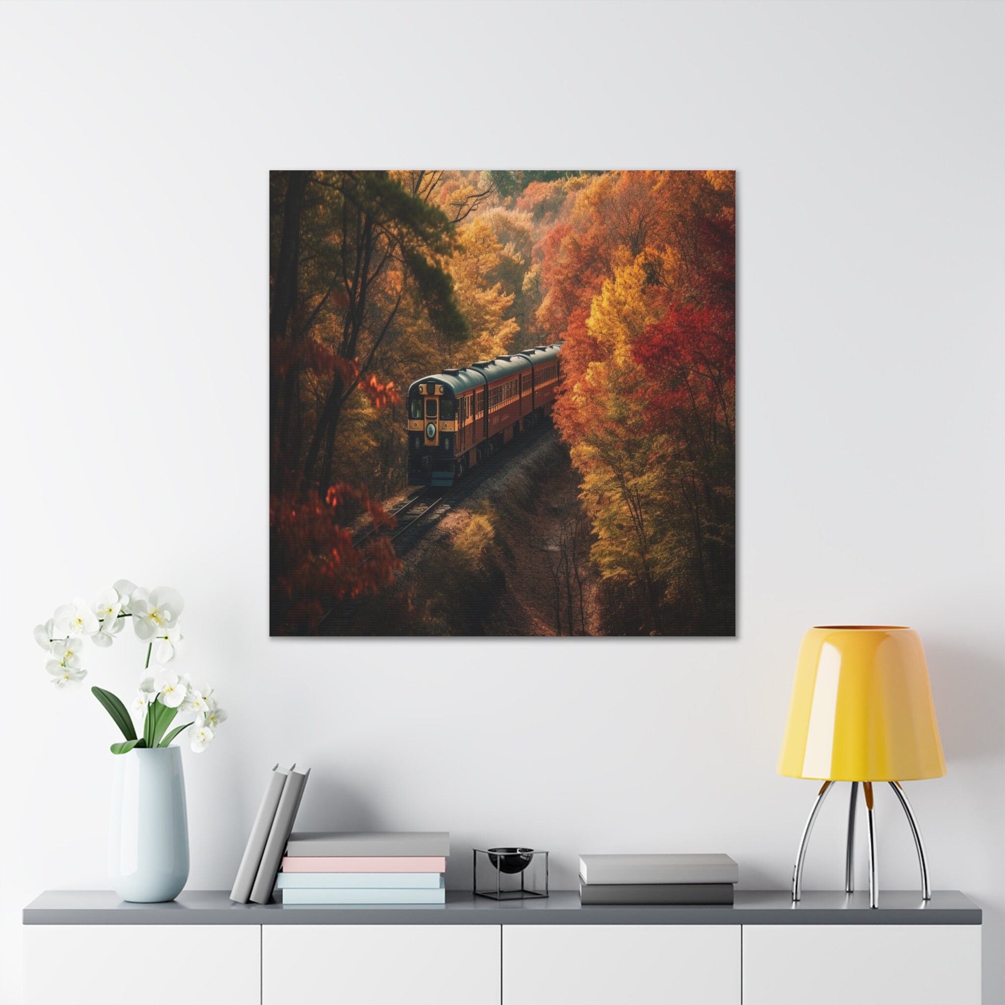 Locomotive Wall Art, Railroad Canvas Art, Tracks and Trains, Wall ...