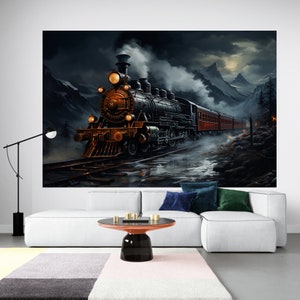 Old Train Art, Train Decor Art, Vintage Locomotive, Railroad Wall Art ...