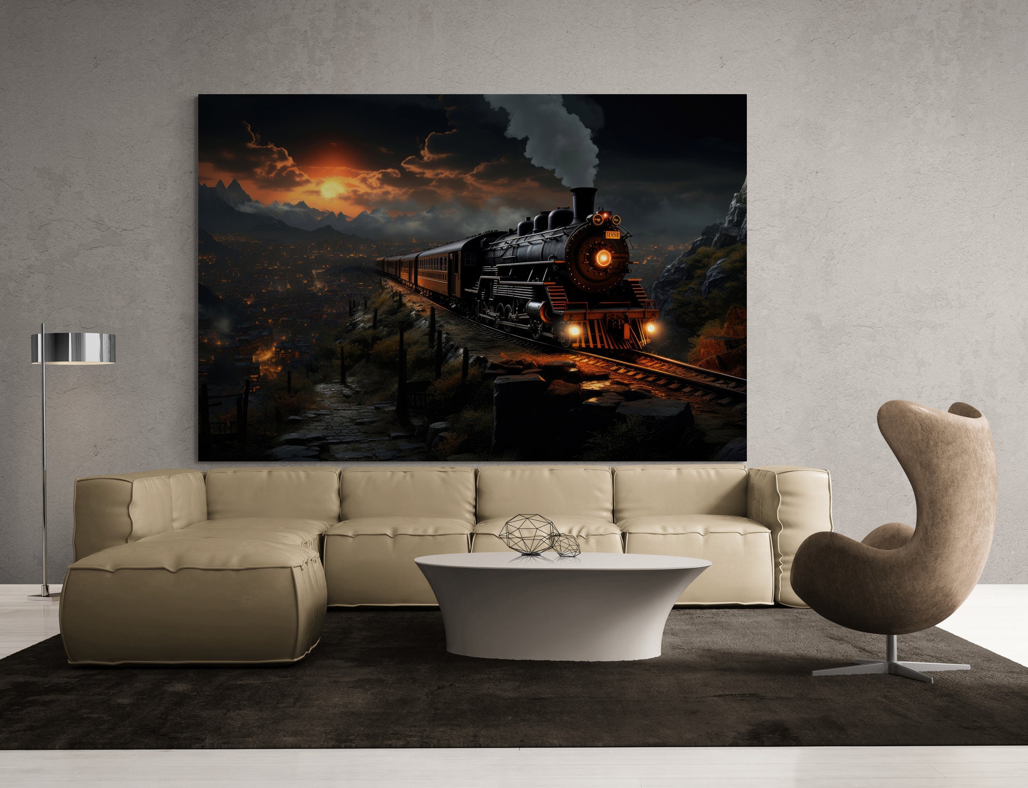 Old Train Art, Train Decor Art, Vintage Locomotive, Railroad Wall Art ...