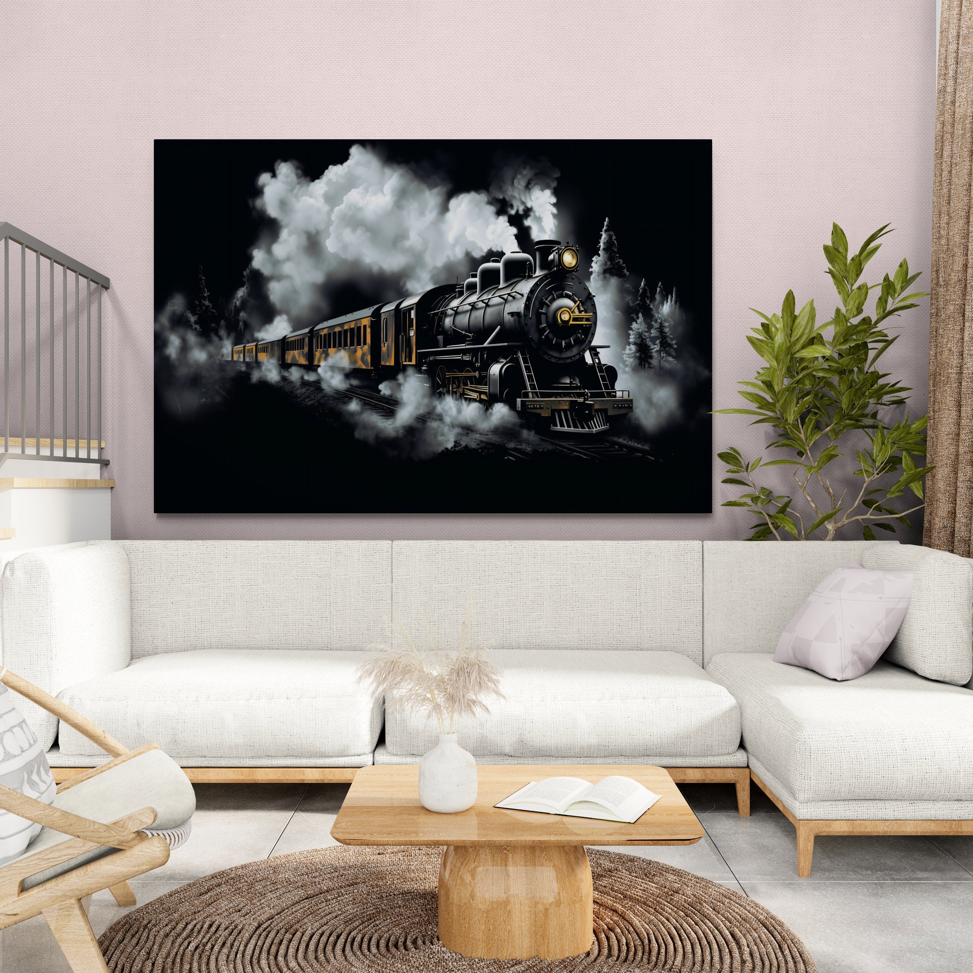 Old Train Art, Train Decor Art, Vintage Locomotive, Railroad Wall Art ...