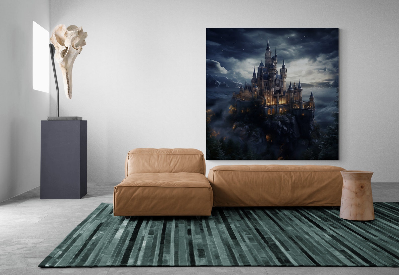 Castle Mountain Majesty: Ancient Architecture and Mountain Landscape ...