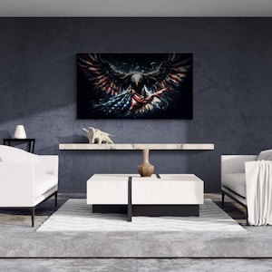 Patriotic Eagle American Flag Canvas – USA Wall Art, Freedom & Strength ...