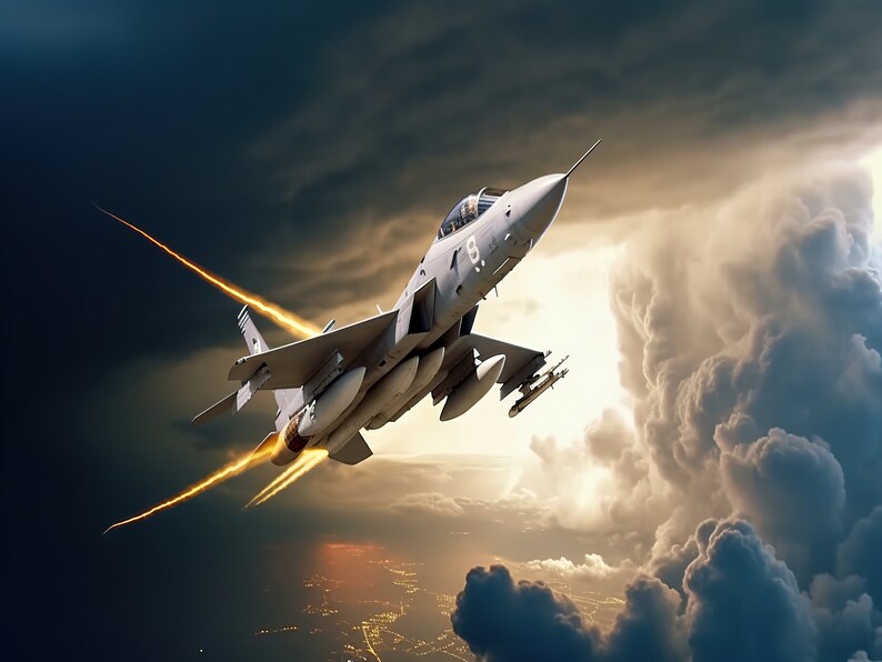 Fighter Jet Artwork, Jet Fighter Canvas, Army Jet Photo, F-15 Eagle, F ...