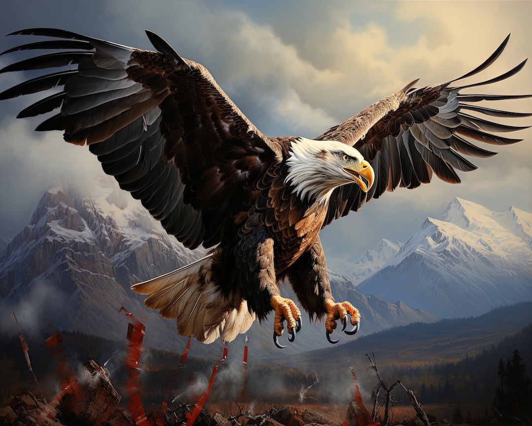 Eagle Canvas Art, Eagle Animals Art, Soaring Bald Eagle, Eagle Art ...