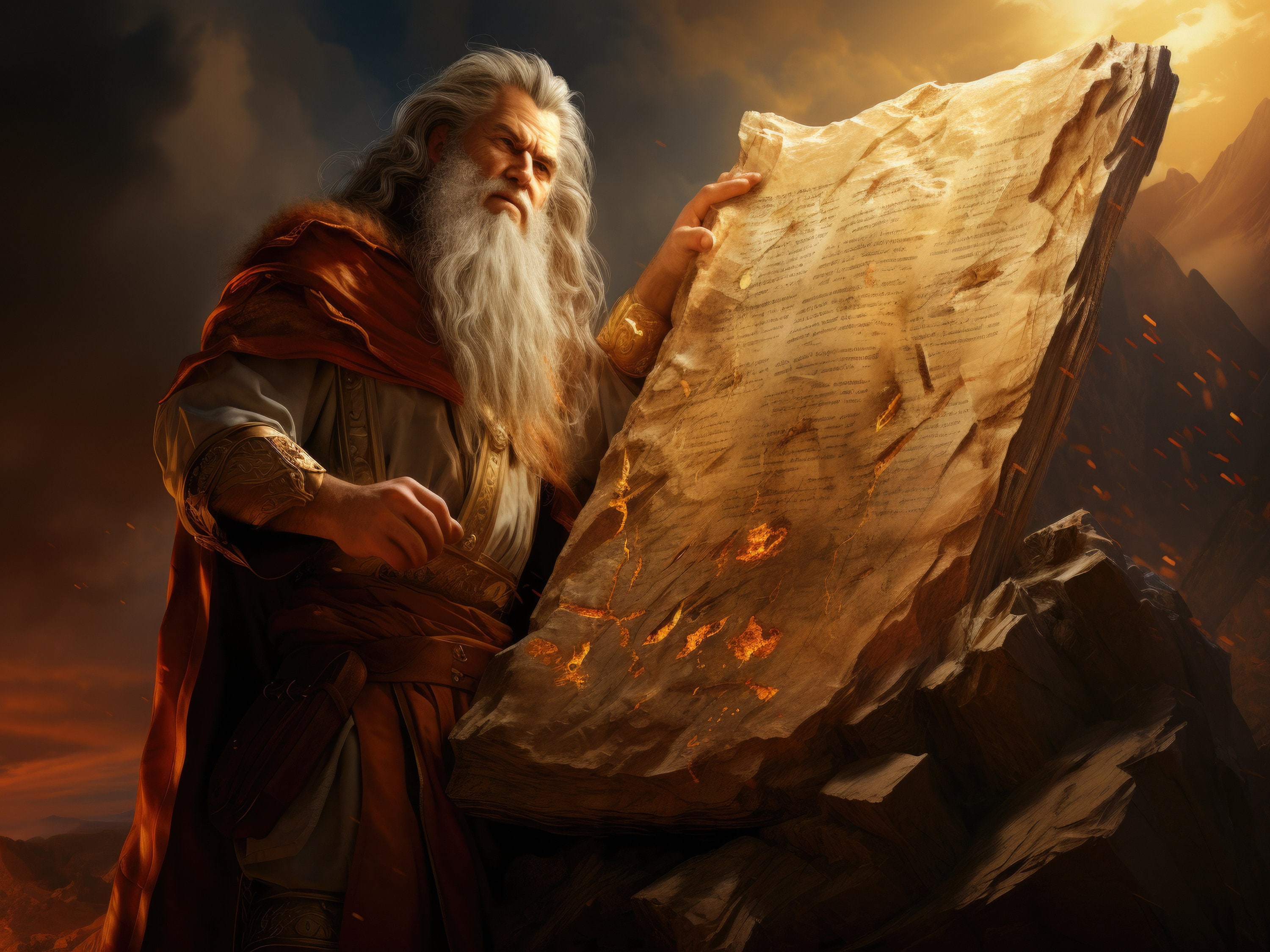 Ten Commandments Art, 10 Commandments, Moses Tablets, Mosses Crossing Sea, Jewish Art, Escape ...