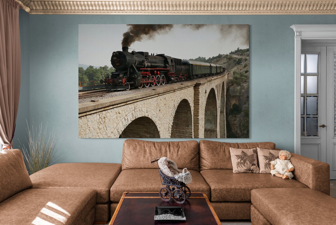 Old Train Art, Train Decor Art, Vintage Locomotive, Railroad Wall Art ...