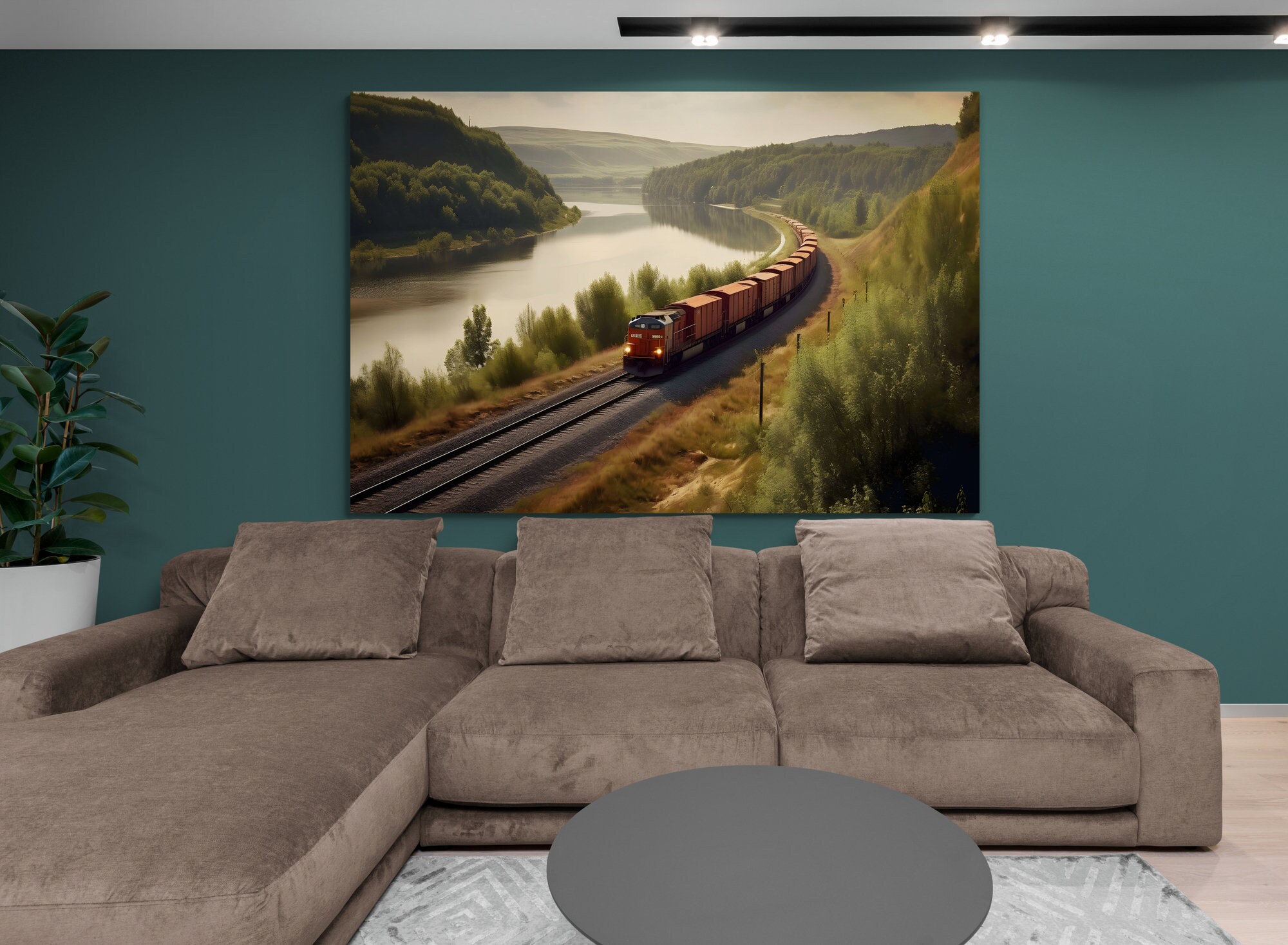 Train Wall Art, Vintage Locomotive, Gift Ideas for Home, Railroad Wall ...